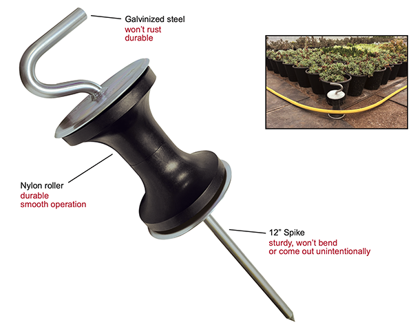 With a 12in long, galvanized steel spike, the Hose Guide stays in place ...